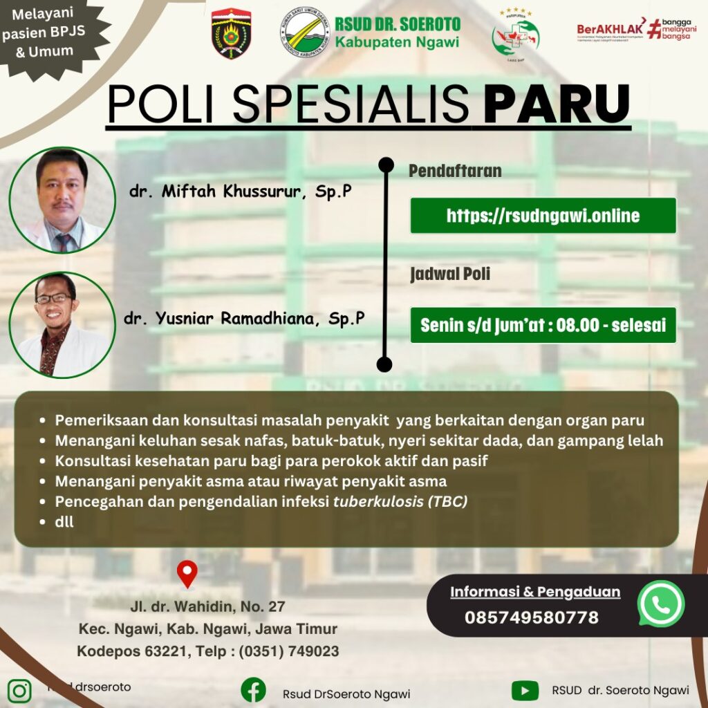 Promosi Singkat Tentang Poli Spesialis Paru RSUD Dr. Soeroto – RSUD Dr ...